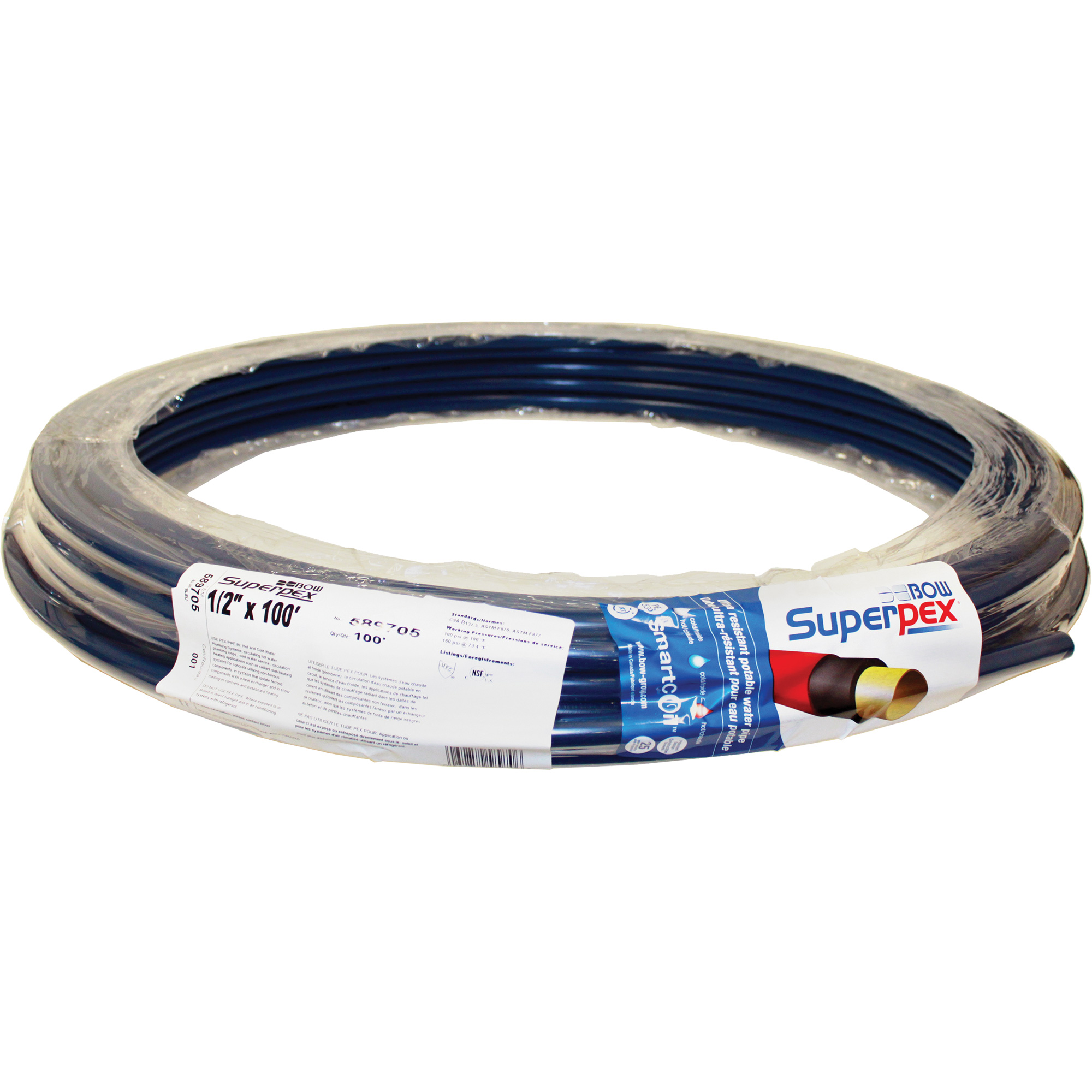 Bow Plumbing Superpex Cold Pipe, Plastic, 100' L x 0.75" Dia. | Fastek